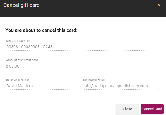 Gift Cards - Redeem and Export