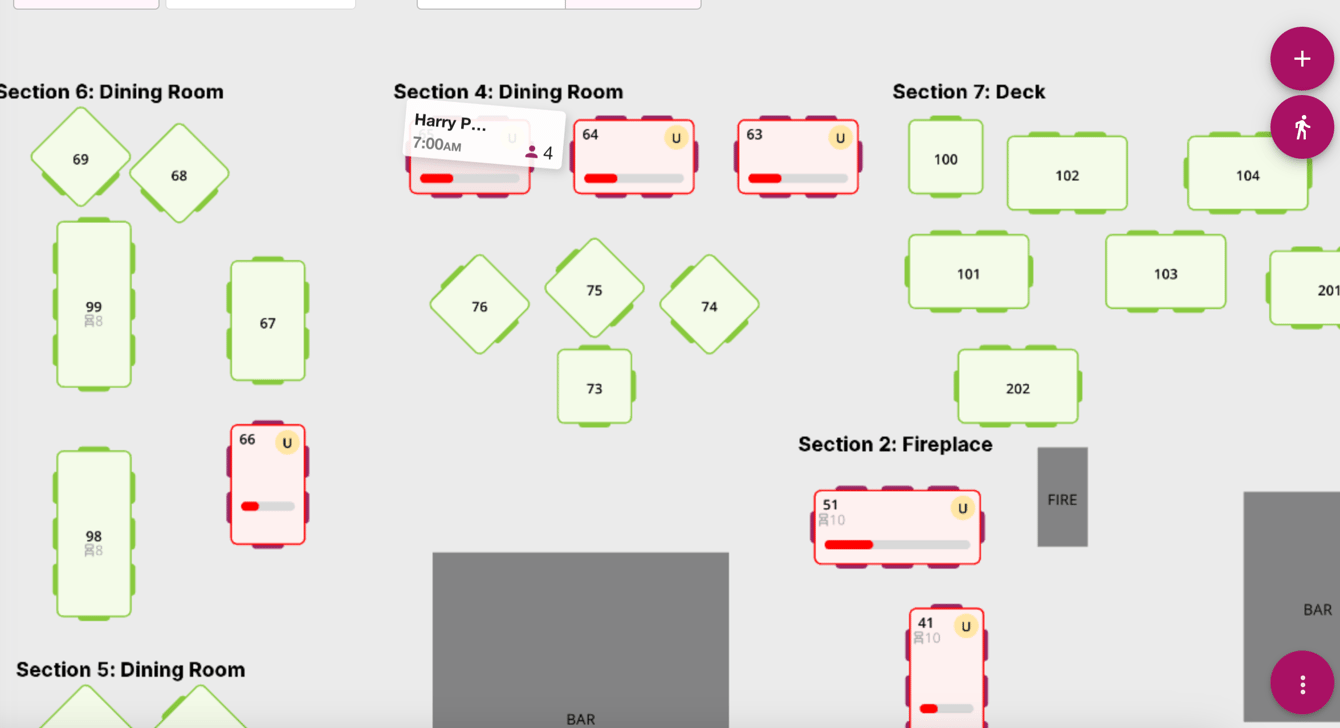 Bookings, Waitlists & Blockouts in the Floor Plan
