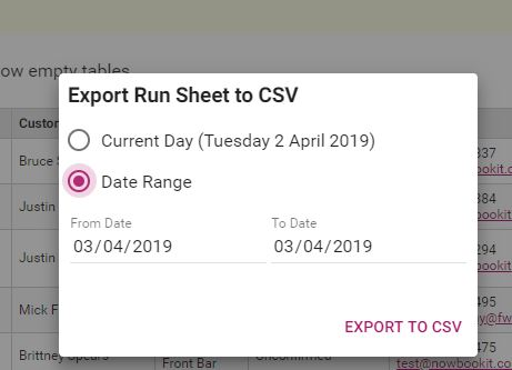 Overview of Runsheet view