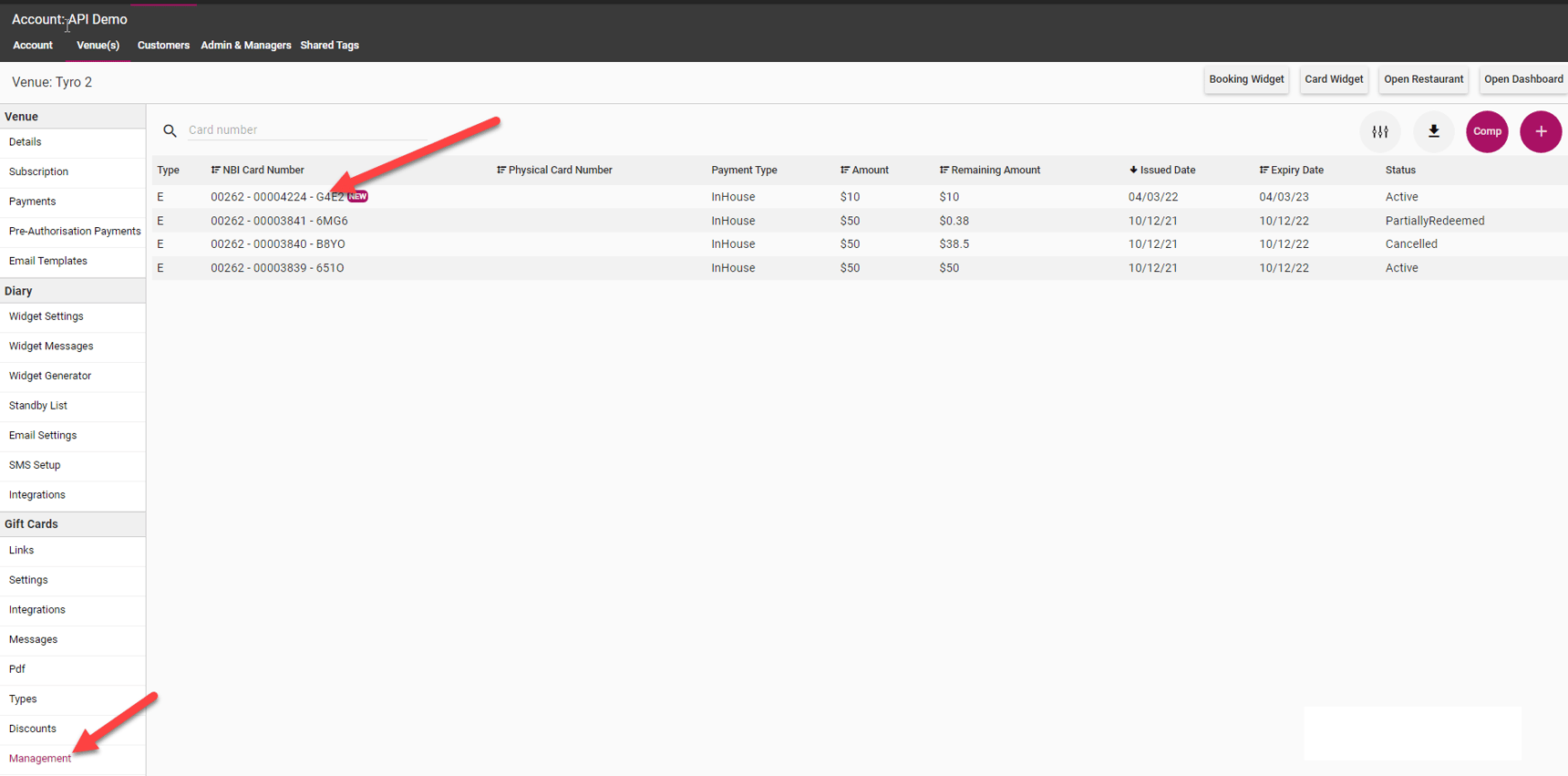 Lightspeed Kounta POS - Gift Card