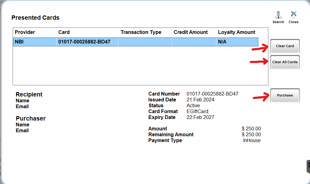 OneTap (Wizbang) Gift Card Integration