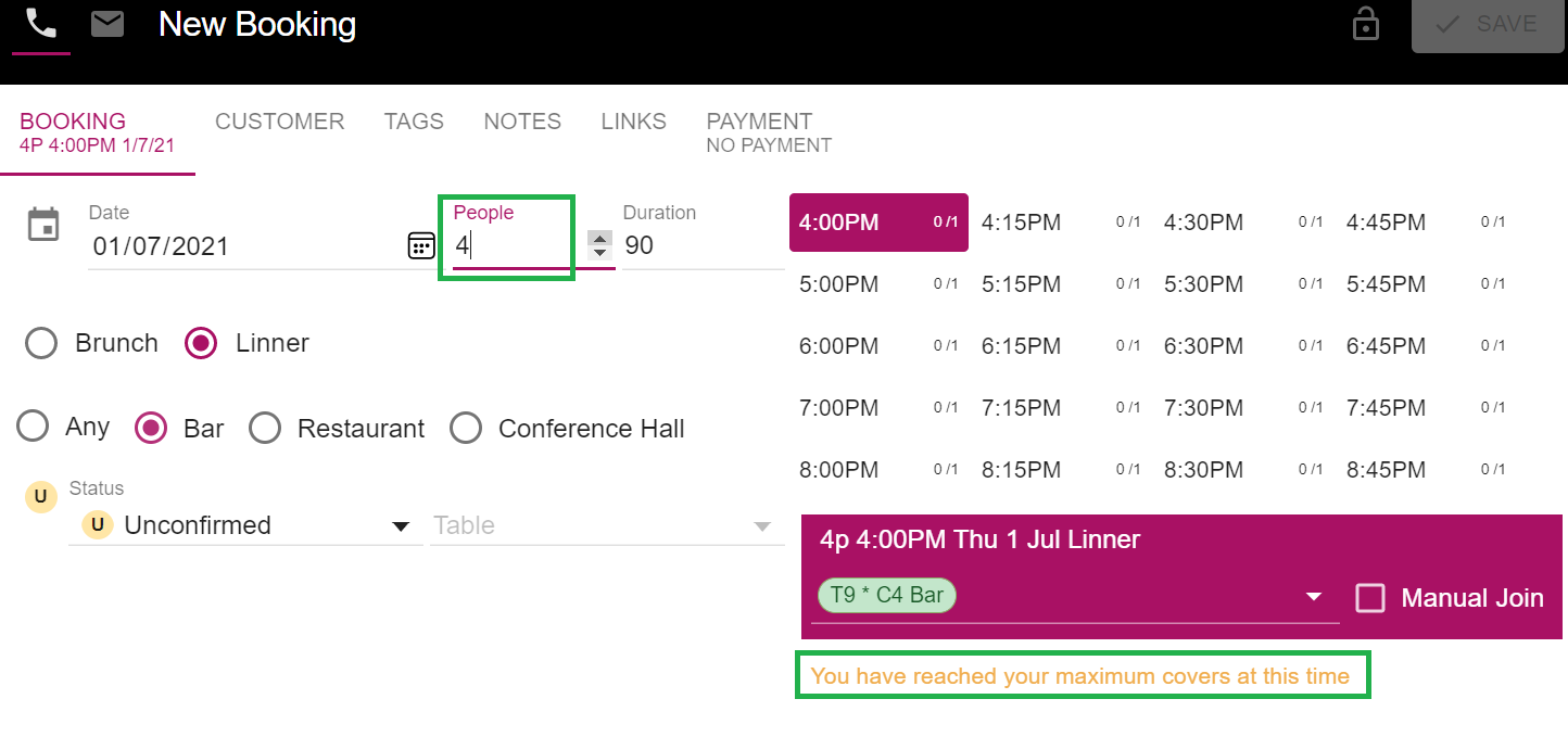 Restricting the Max Number of Occupants in a Venue