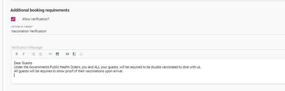 Verification Pop-up and Tags