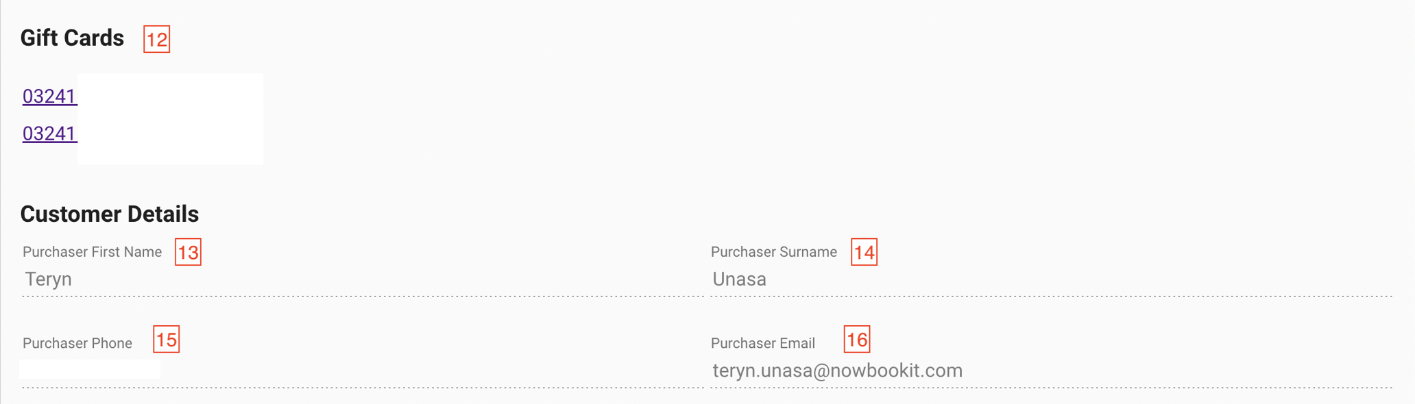 Gift Card Transactions