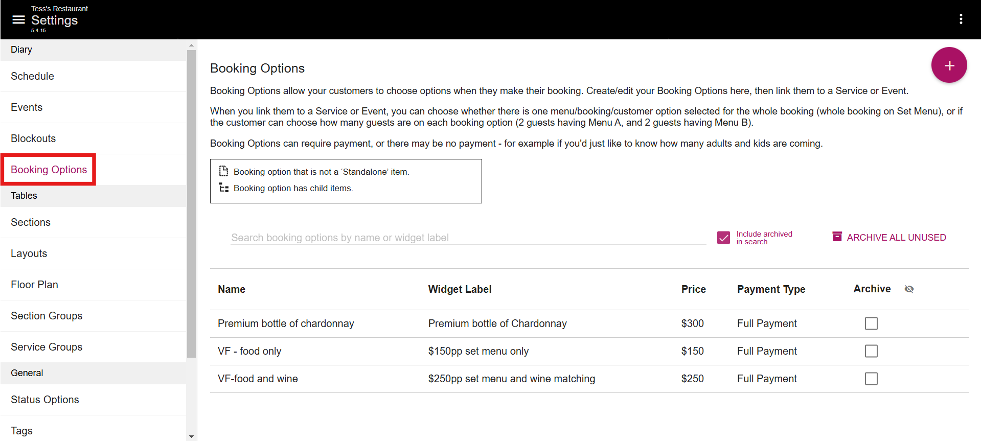 How to create Booking Options