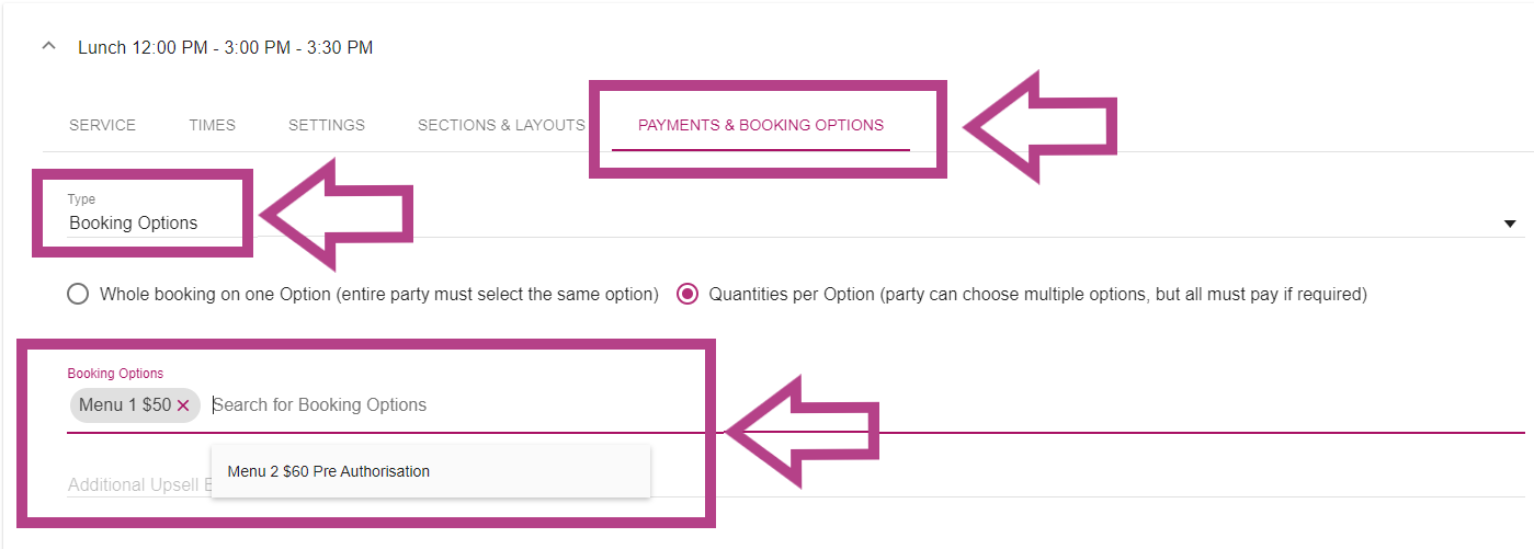 How to create Booking Options