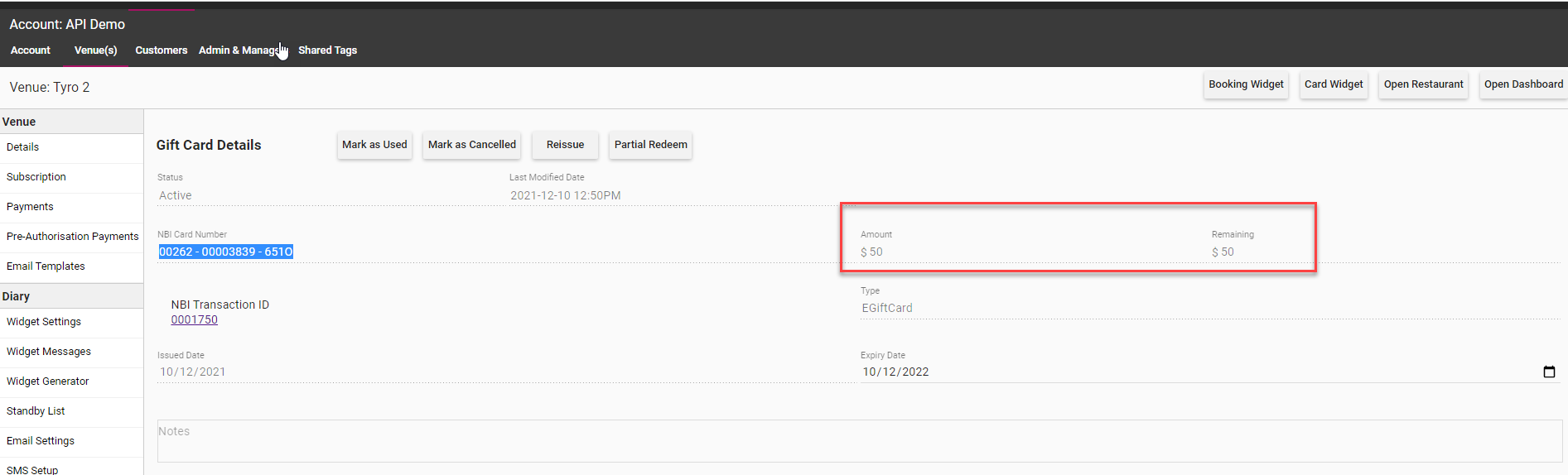 Lightspeed Kounta POS - Gift Card